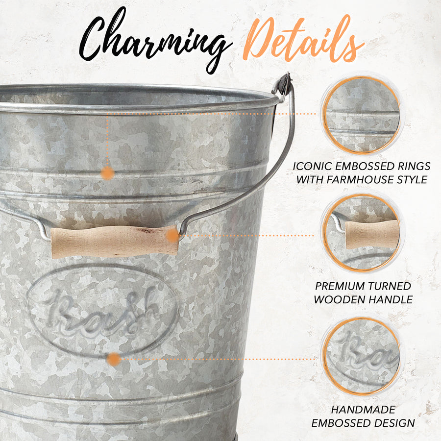 Galvanized Trash Pail – Autumn Alley