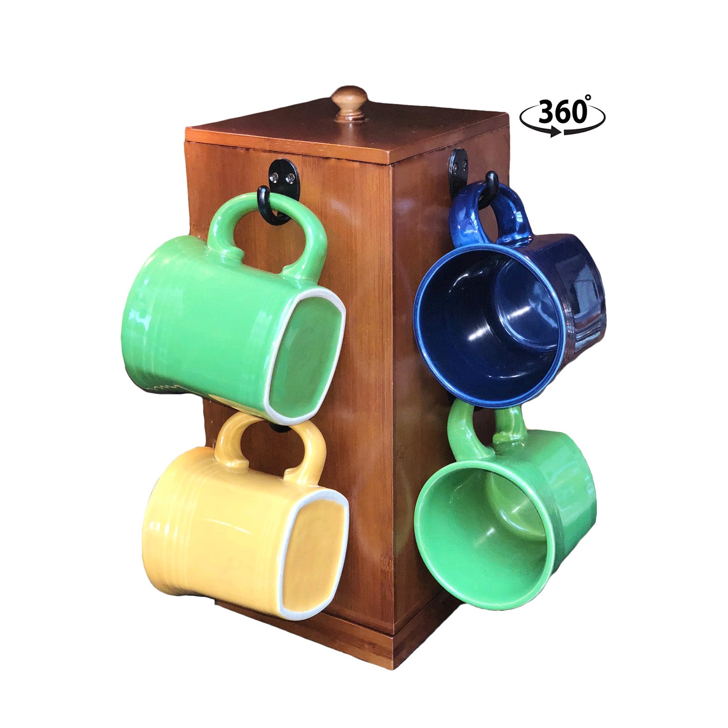 Bamboo Rotating Mug Holder with Storage – Autumn Alley