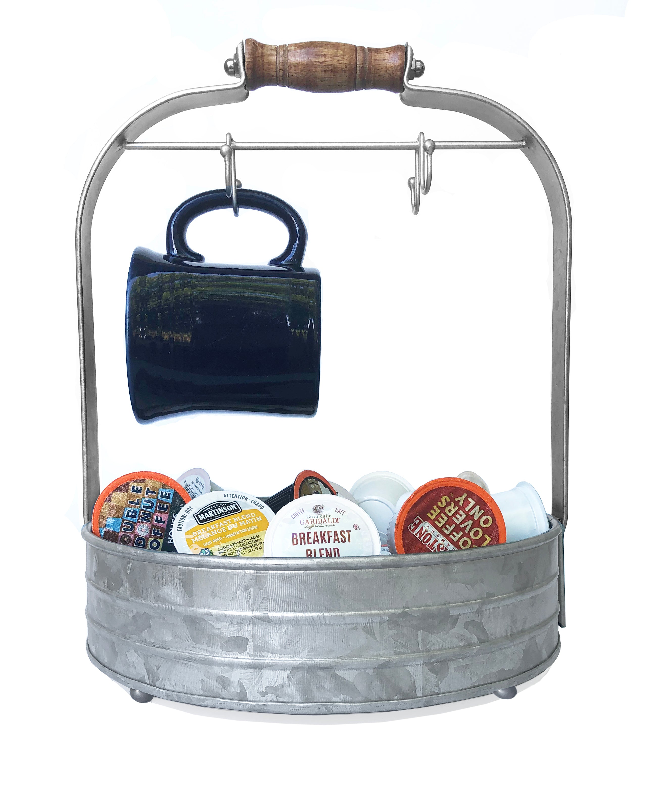 Galvanized Coffee Mug Rack Organizer - Farmhouse Kitchen Decor – Autumn ...